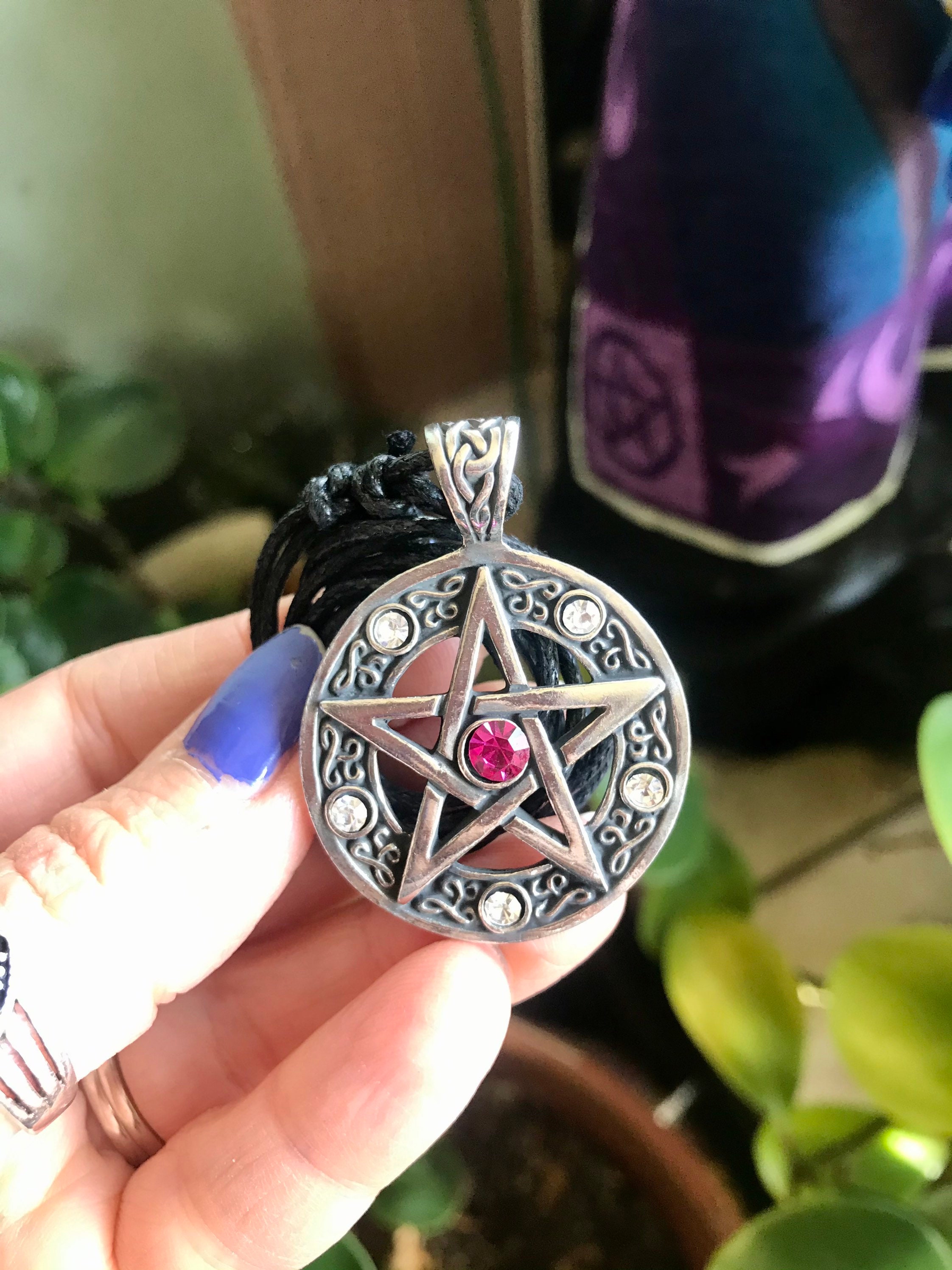 Pentacle Magick Amulet~white and Hot Pink Power - Etsy