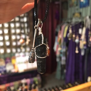 Witches Broom of Protection Amulet Black Obsidian and - Etsy