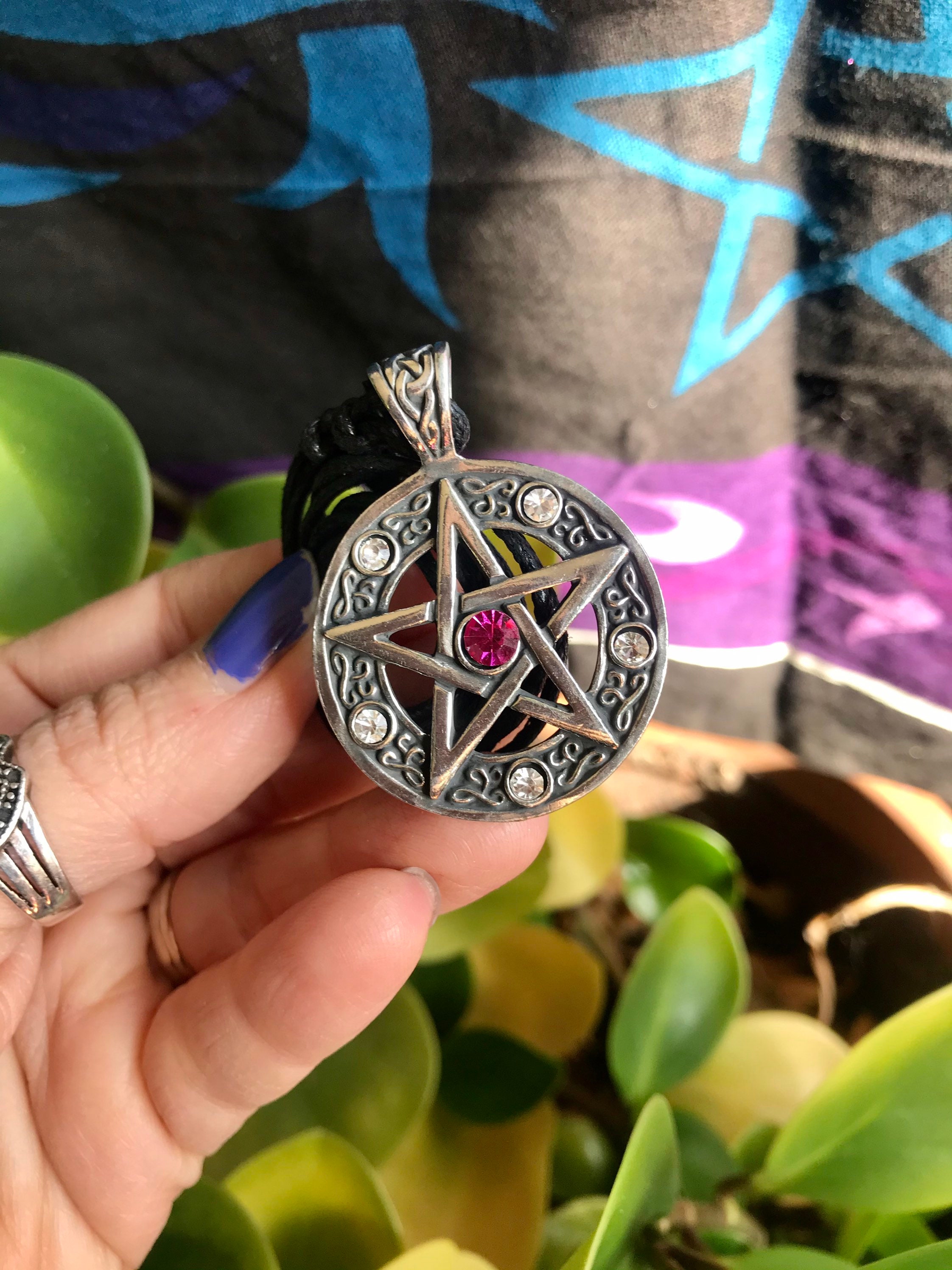 Pentacle Magick Amulet~white and Hot Pink Power - Etsy