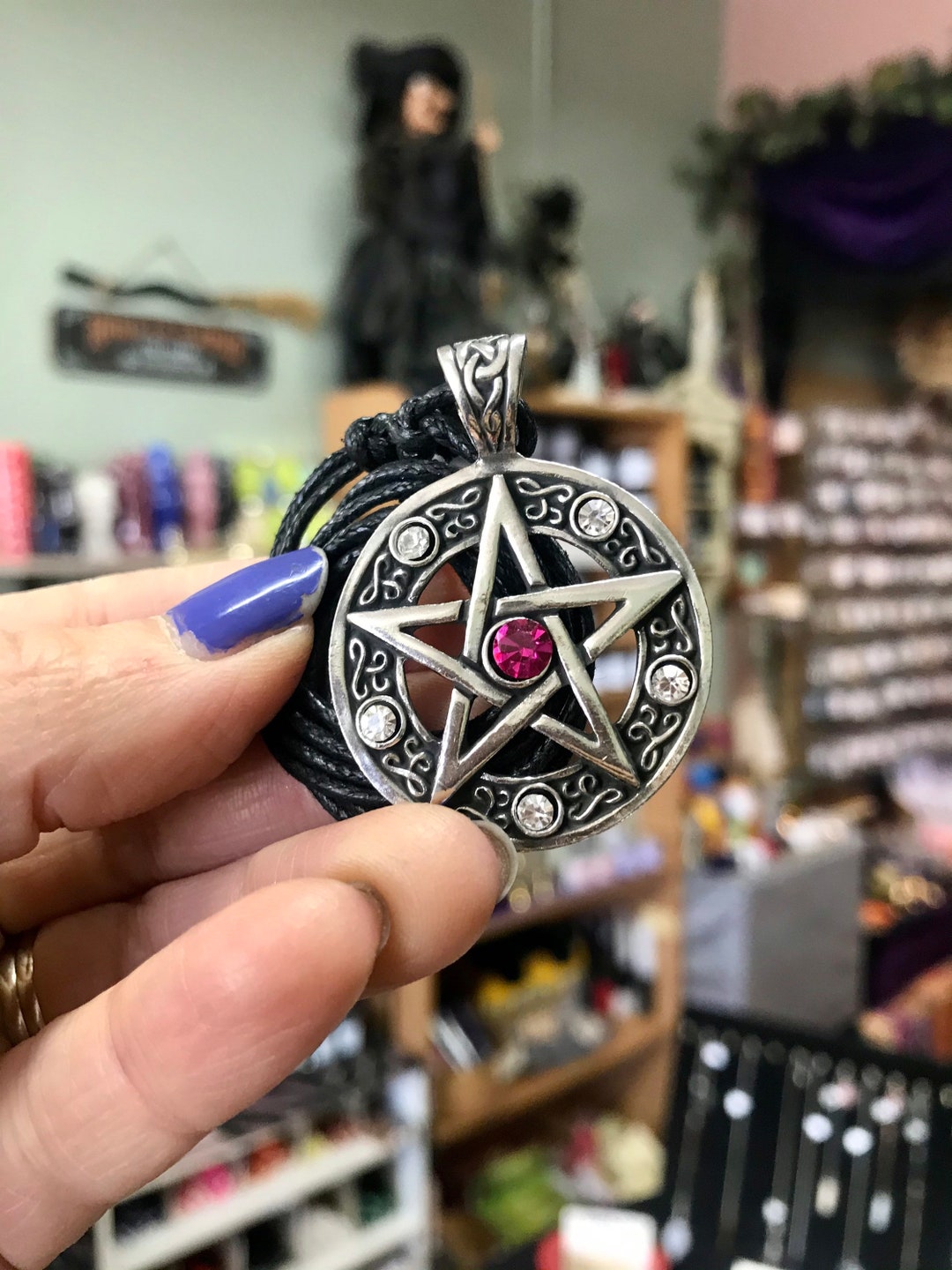 Pentacle Magick Amulet~white and Hot Pink Power - Etsy