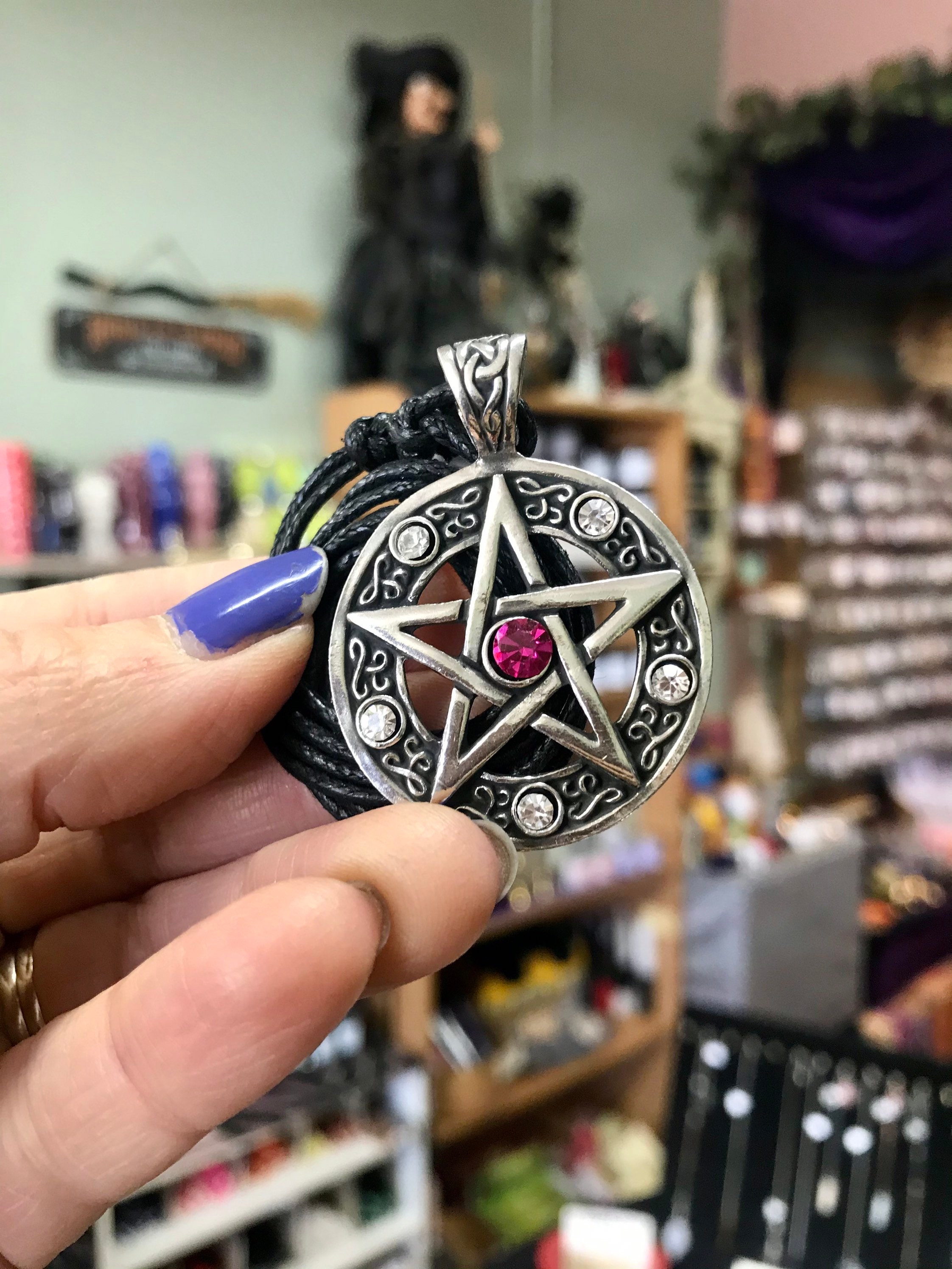 Pentacle Magick Amulet~white and Hot Pink Power - Etsy