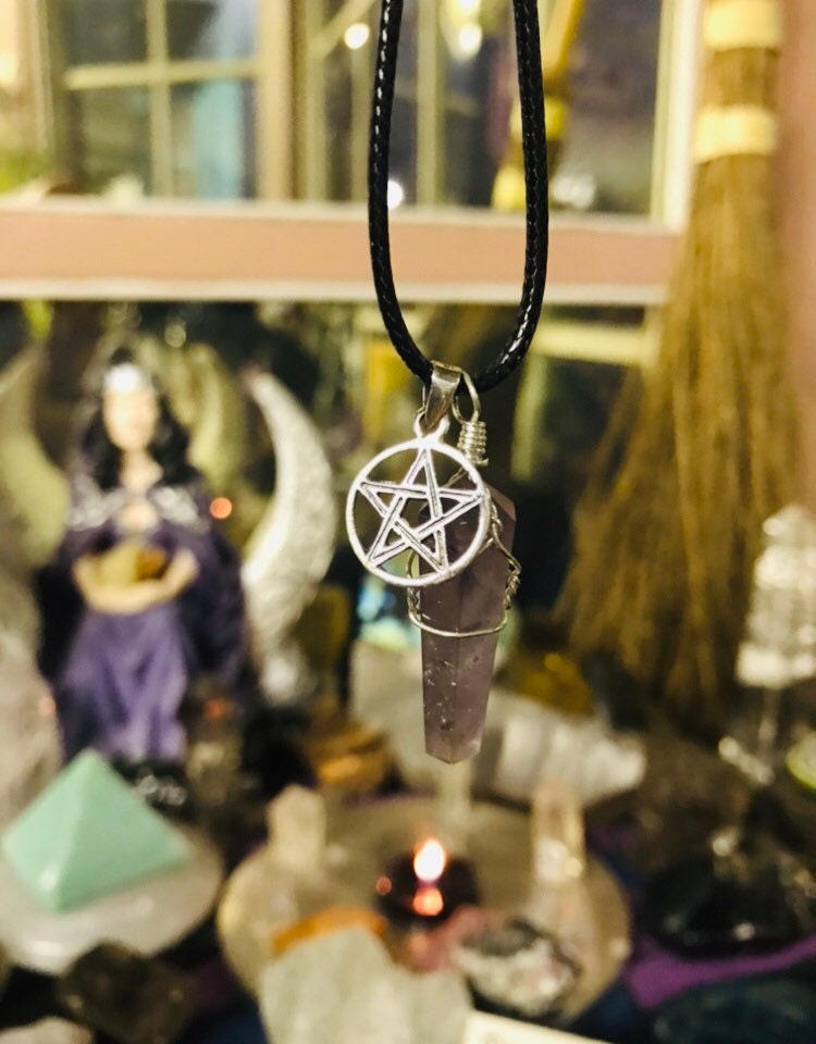 Witches Psychic Power Amulet~ Amethyst Point and Sterling Silver ...
