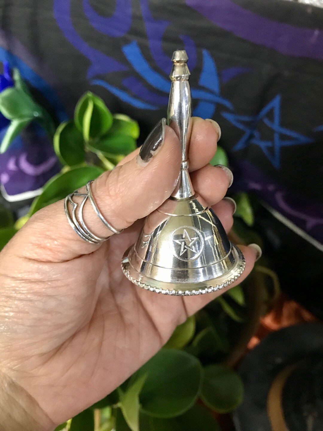 Pentacle Altar Bell Silver-tone - Etsy