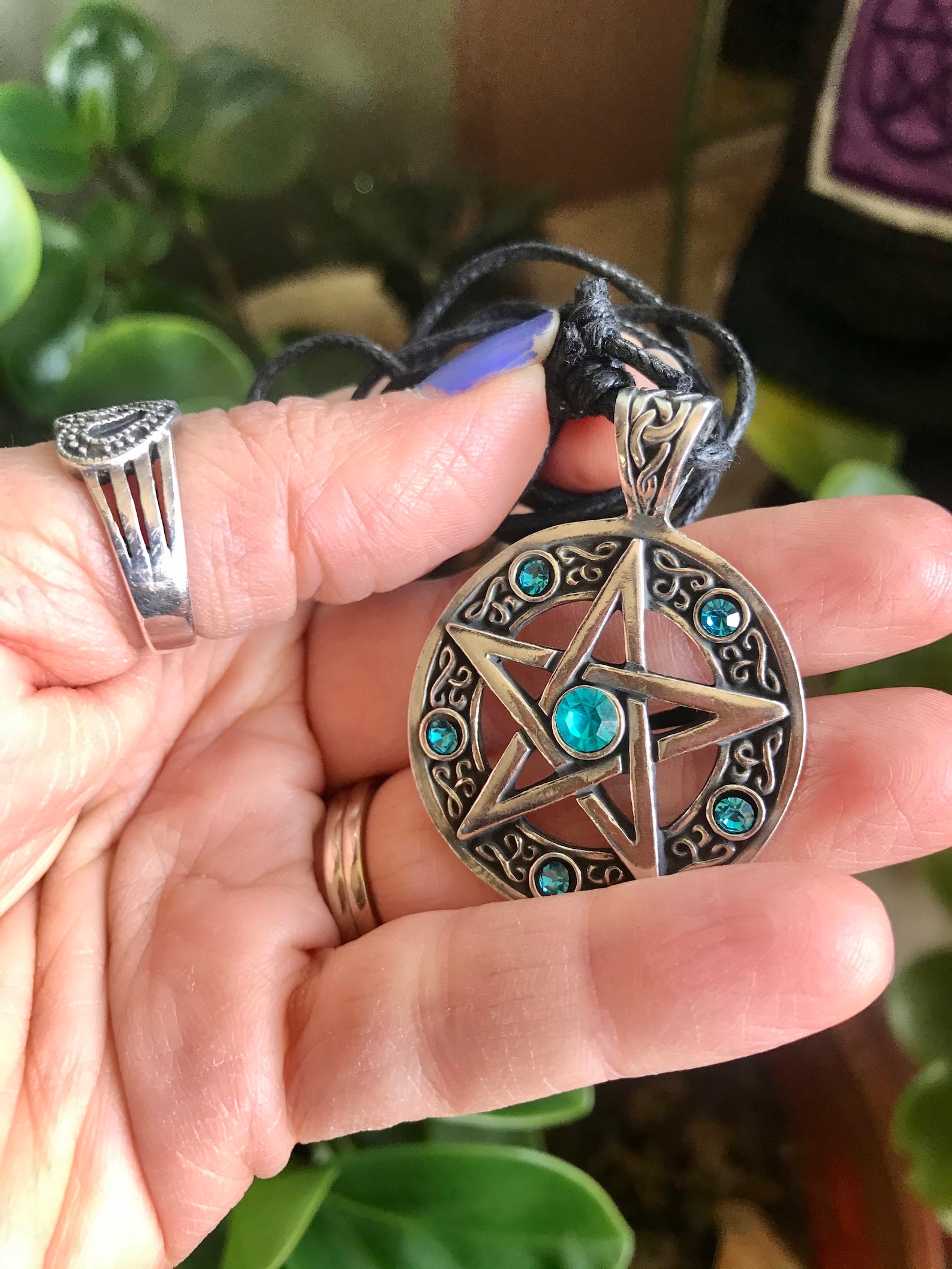 Pentacle Magick Amulet Sea-blue Power | Etsy