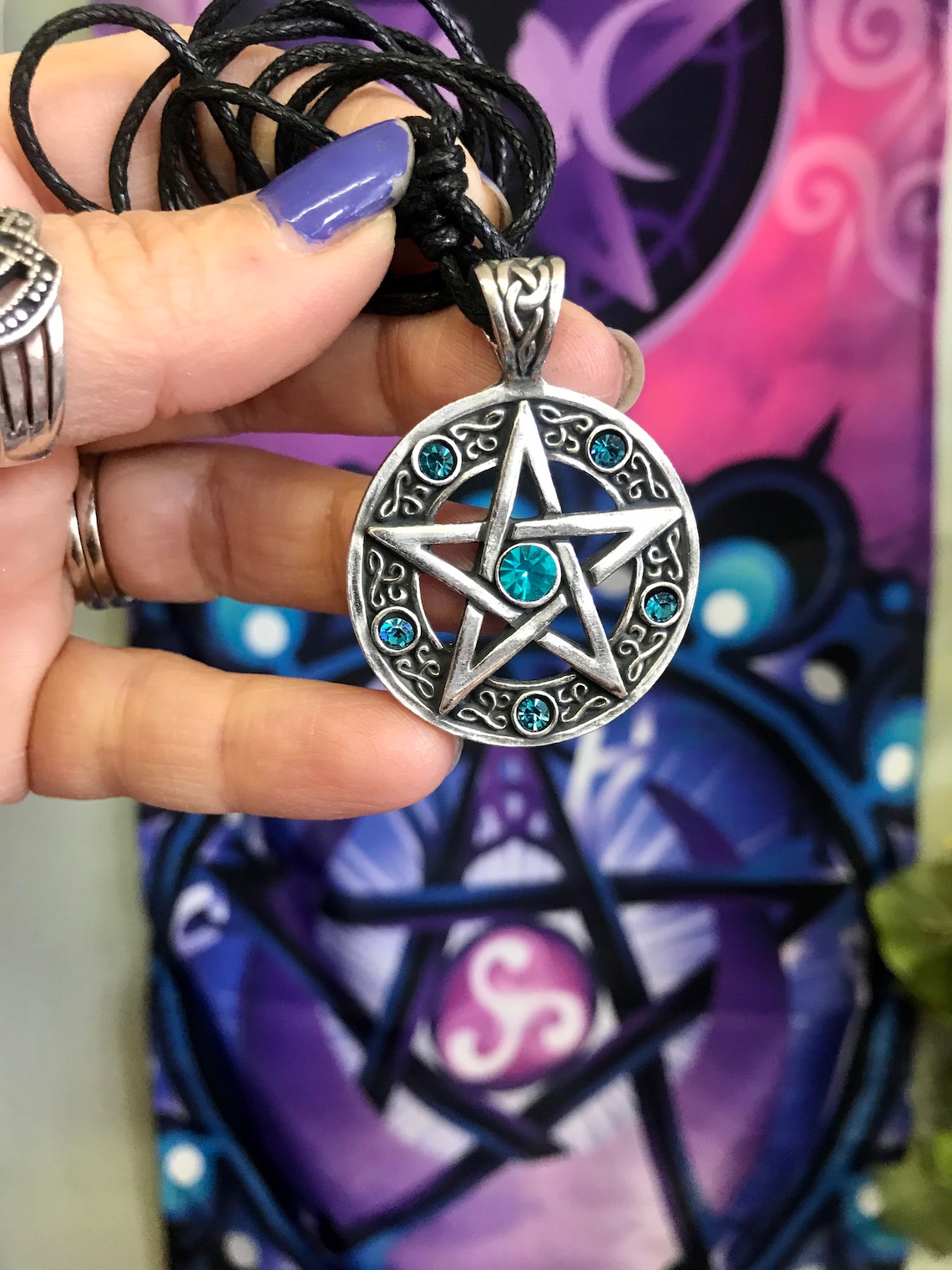 Pentacle Magick Amulet Sea-blue Power | Etsy