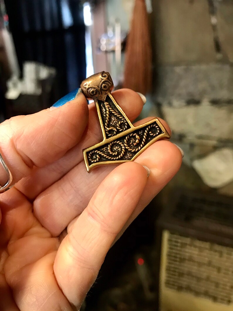 Thors Hammer Amulet, Bronze~ Heathen Pride - Etsy