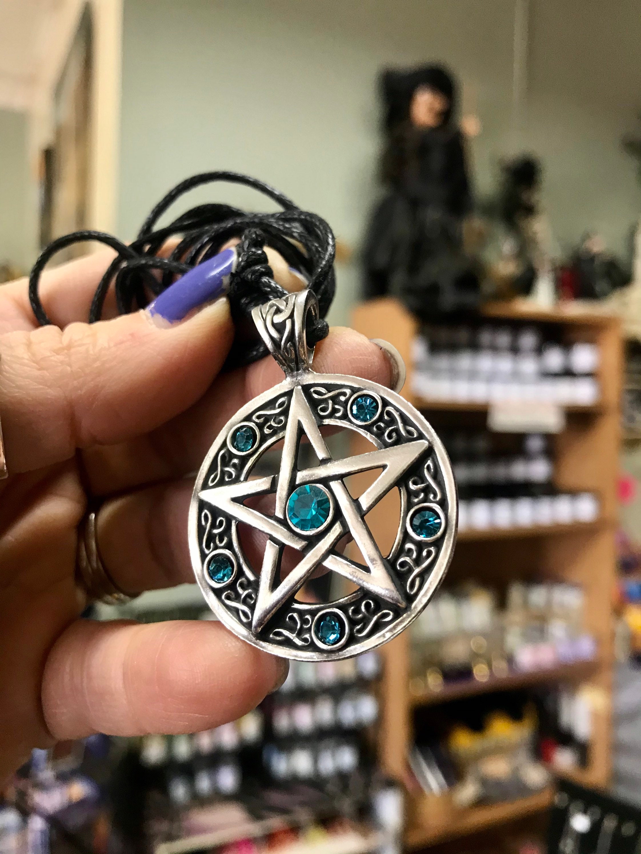 Pentacle Magick Amulet Sea-blue Power | Etsy