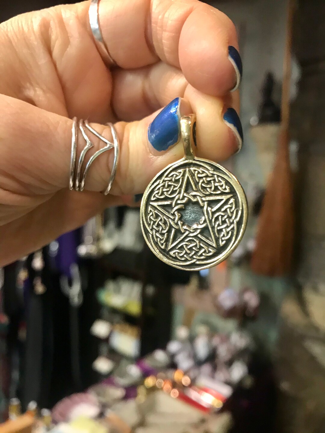 Bronze Celtic Pentacle Amulet Connected and Protected - Etsy