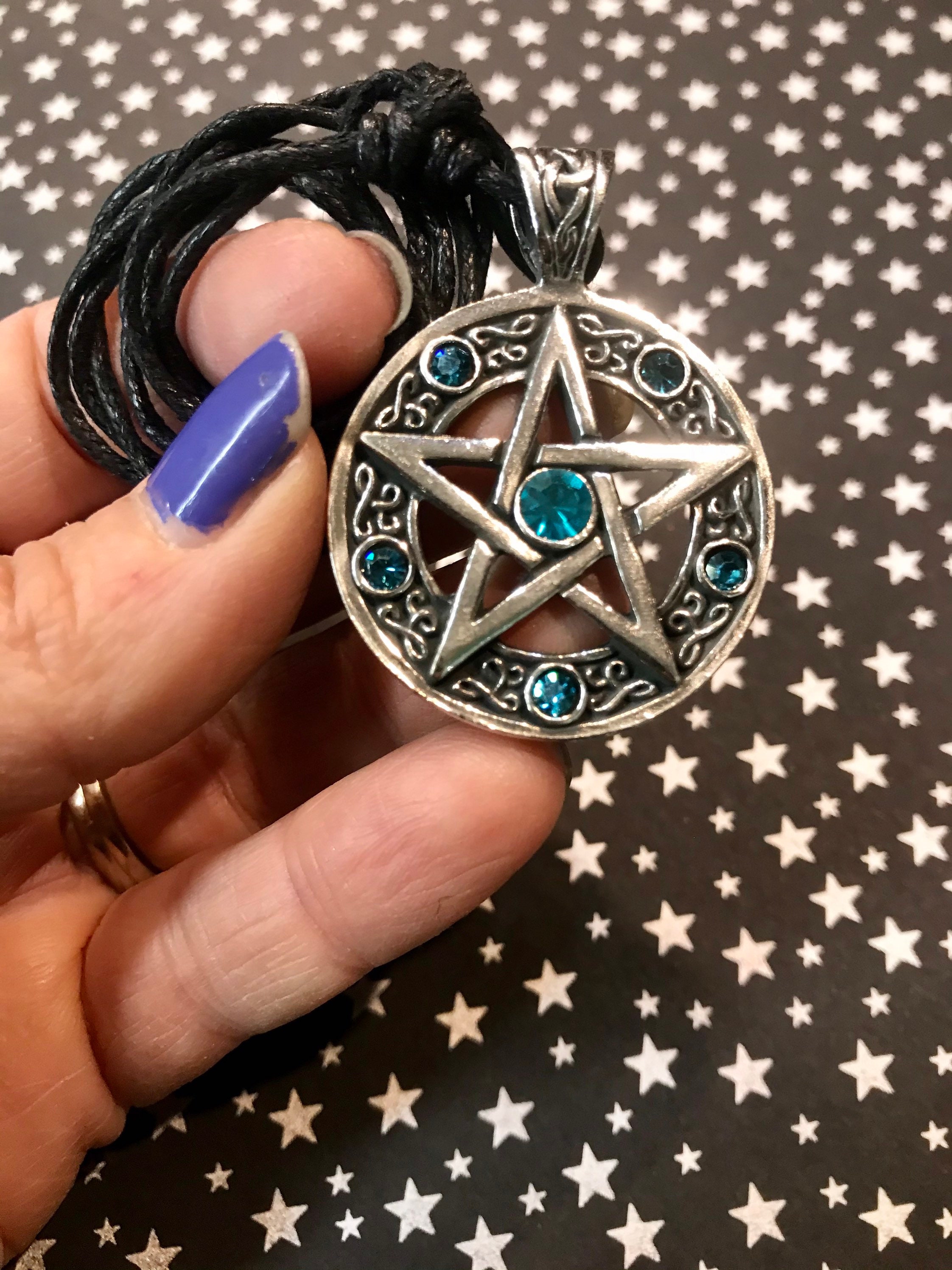 Pentacle Magick Amulet Sea-blue Power | Etsy