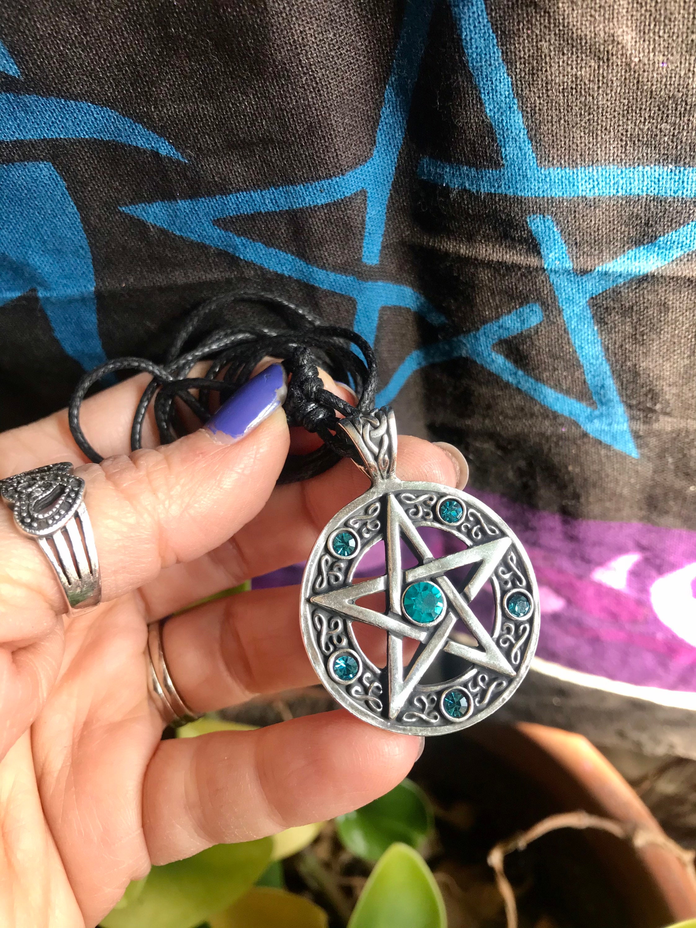 Pentacle Magick Amulet Sea-blue Power | Etsy