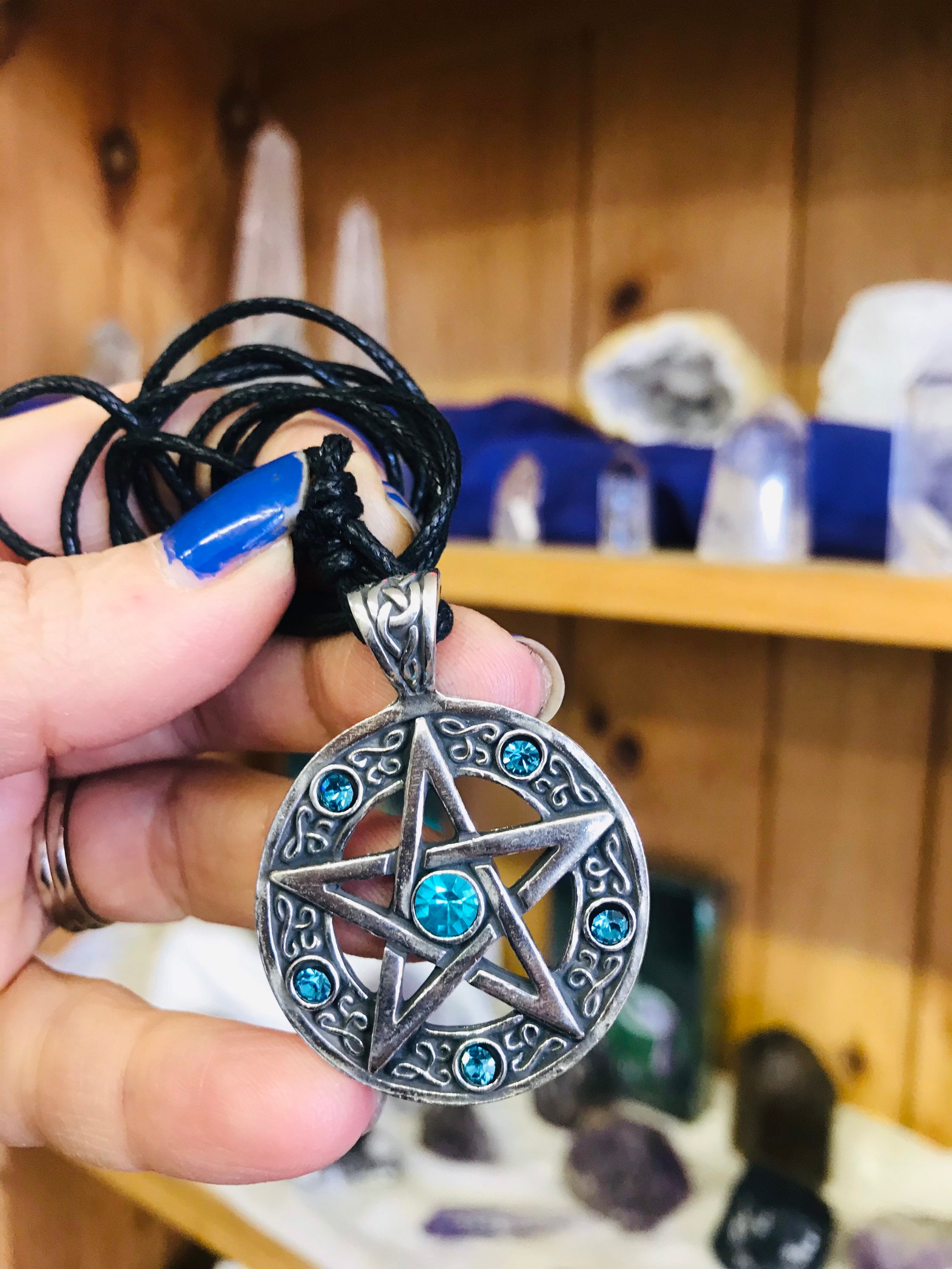 Pentacle Magick Amulet Sea-blue Power | Etsy