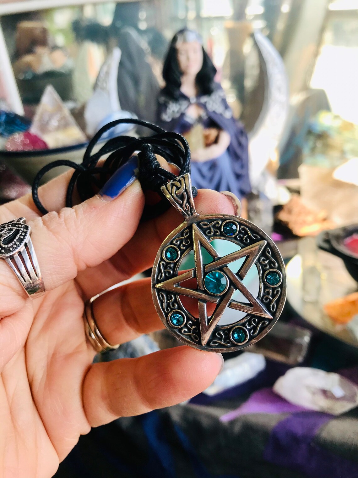 Pentacle Magick Amulet Sea-blue Power | Etsy