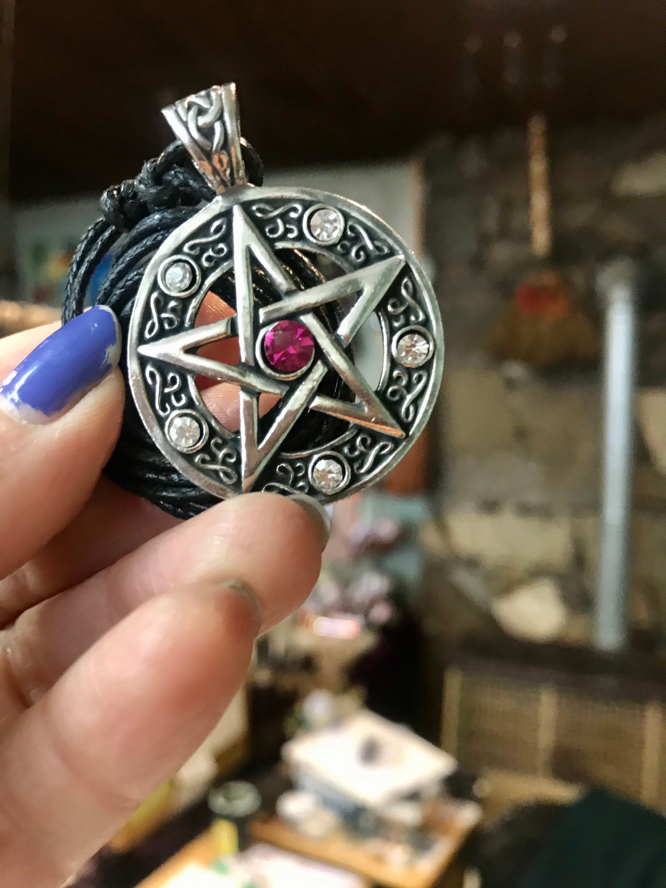 Pentacle Magick Amulet~white and Hot Pink Power - Etsy