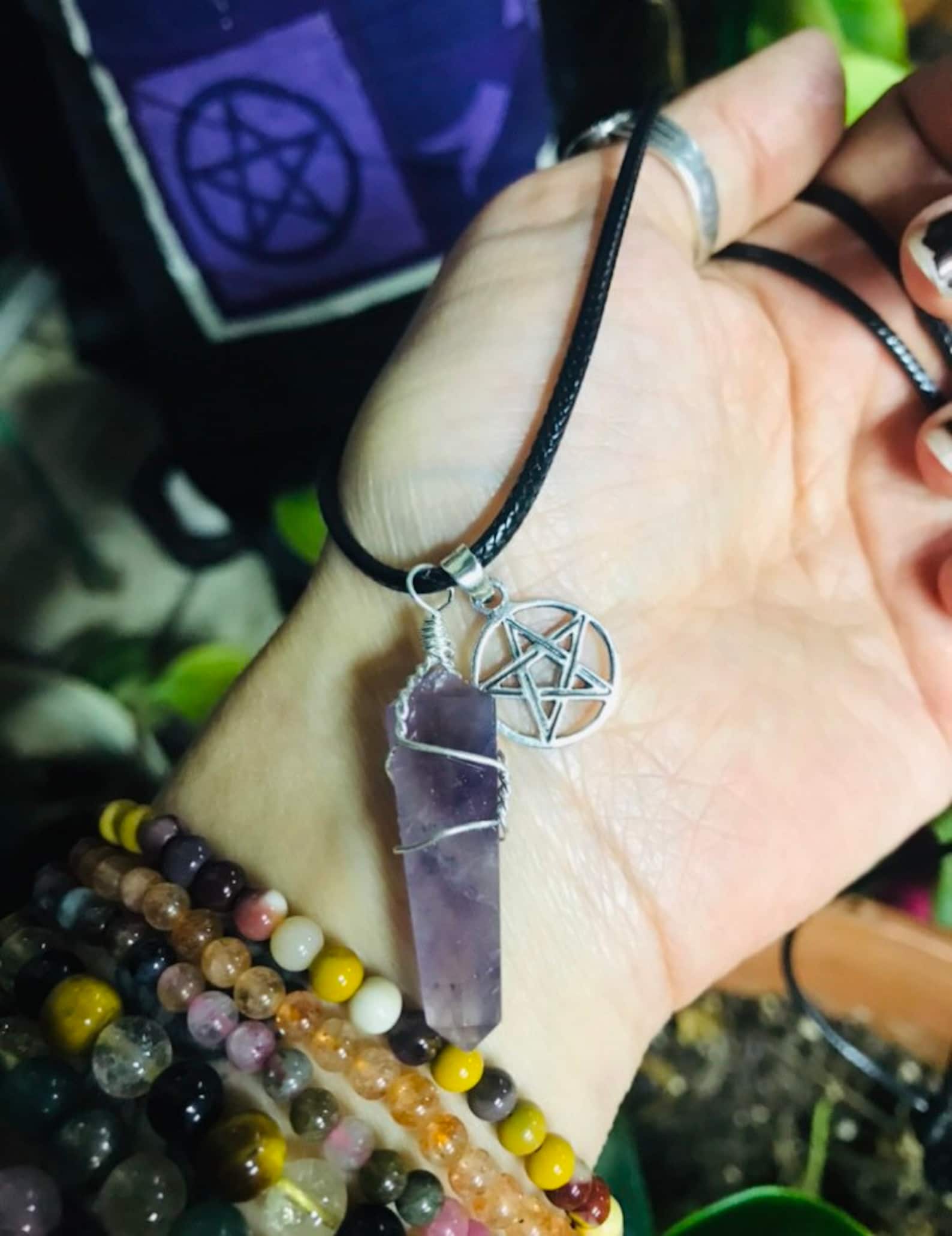 Witches Psychic Power Amulet~ Amethyst Point and Sterling Silver ...