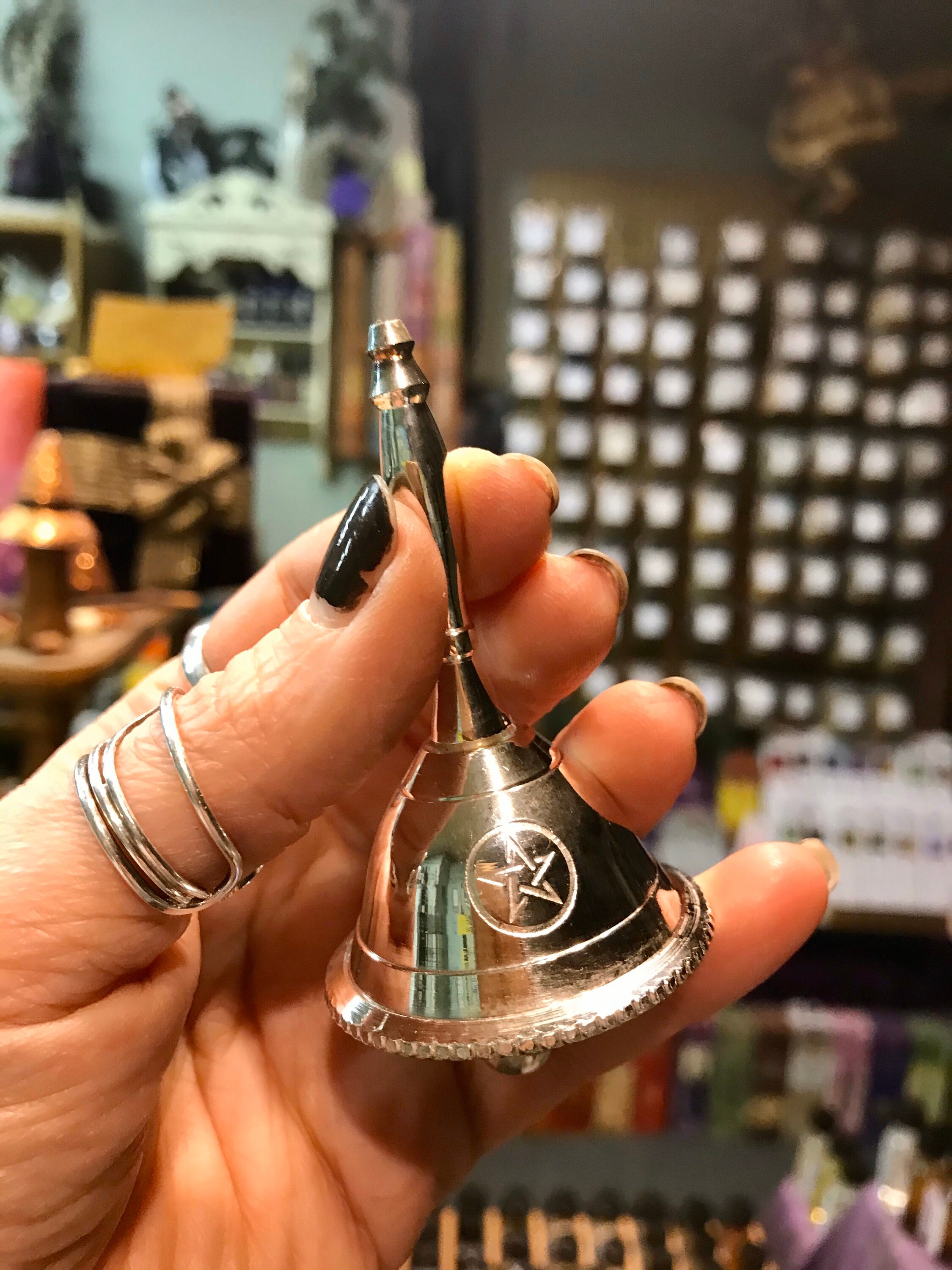 Pentacle Altar Bell Silver-tone | Etsy