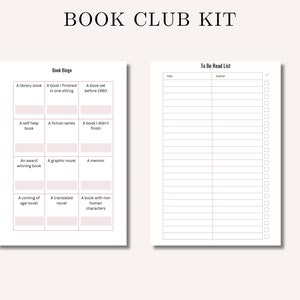 Book Club Kit, A4,A5 Printable PDF, Discussion Guide, Meeting Tracker ...