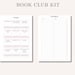 Book Club Kit, A4,A5 Printable PDF, Discussion Guide, Meeting Tracker ...