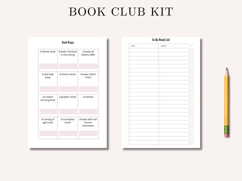 Book Club Kit, A4,A5 Printable PDF, Discussion Guide, Meeting Tracker ...