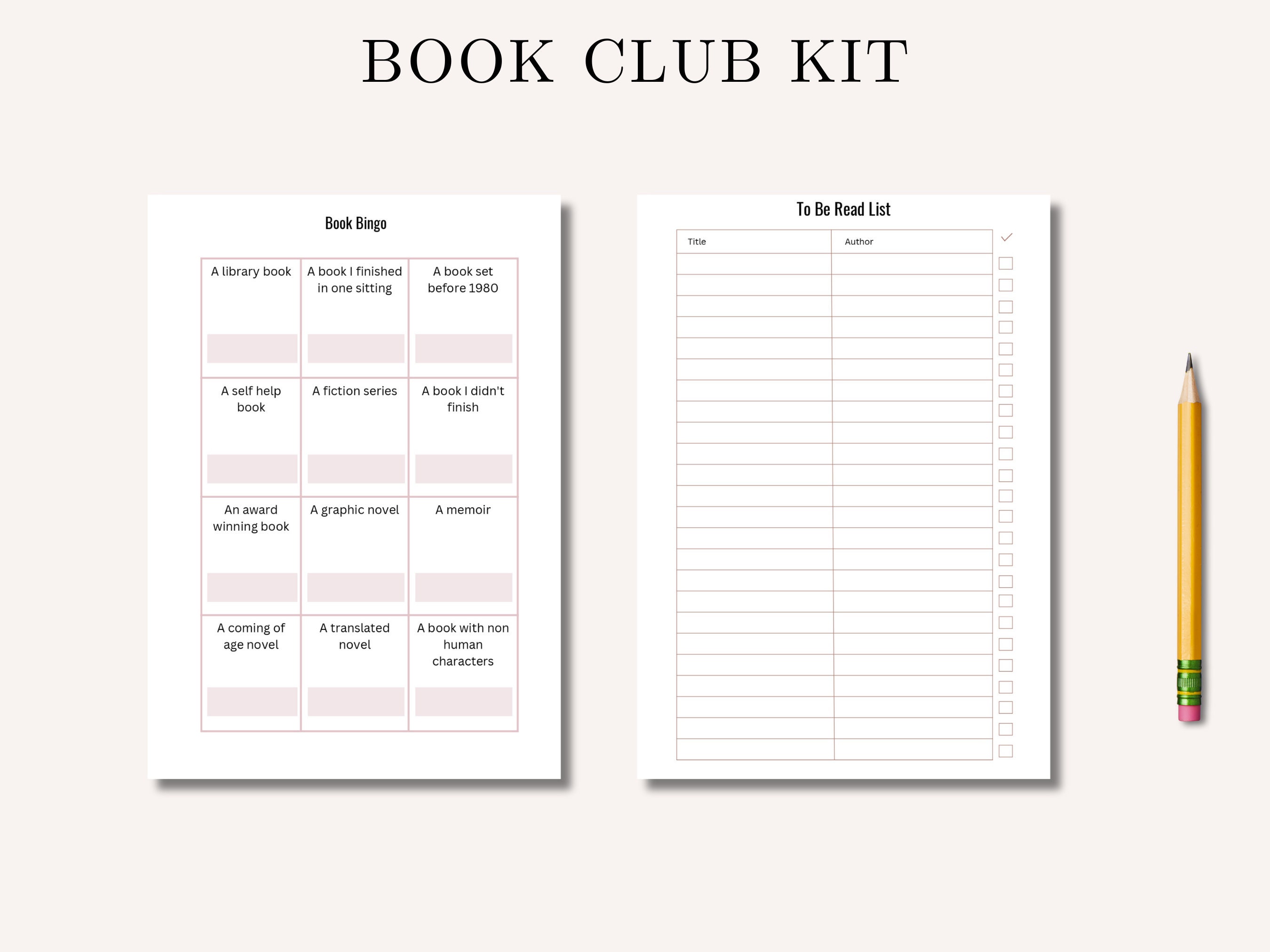 Book Club Kit, A4,A5 Printable PDF, Discussion Guide, Meeting Tracker ...