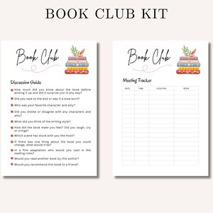 Book Club Kit, A4,A5 Printable PDF, Discussion Guide, Meeting Tracker ...