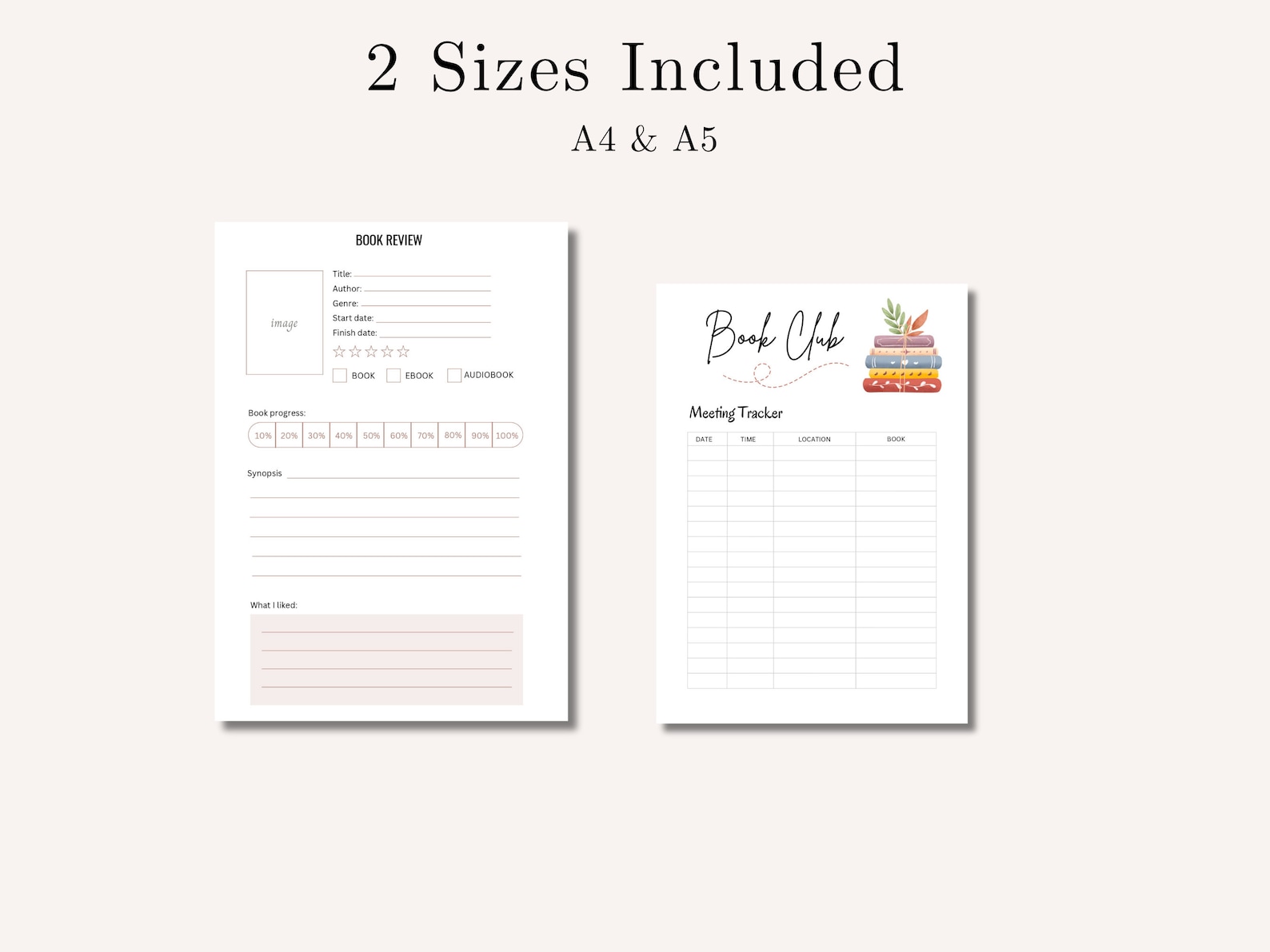 Book Club Kit, A4,A5 Printable PDF, Discussion Guide, Meeting Tracker ...