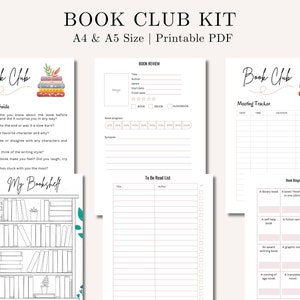 Book Club Kit, A4,A5 Printable PDF, Discussion Guide, Meeting Tracker ...