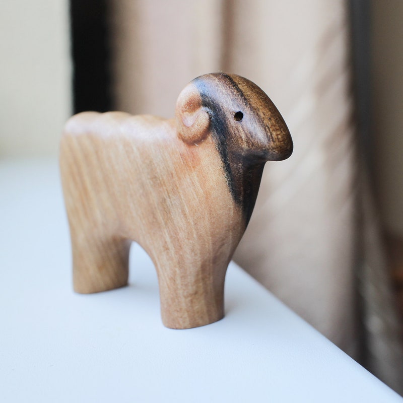 Wooden Sheep Figurine - Etsy