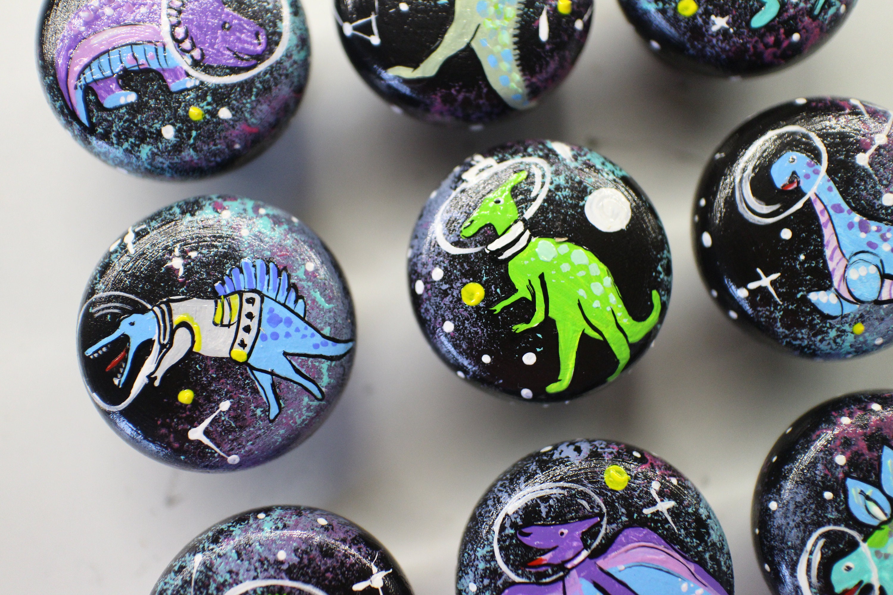 Wooden handmade dinosaur astronaut drawer knobs dino knobs | Etsy