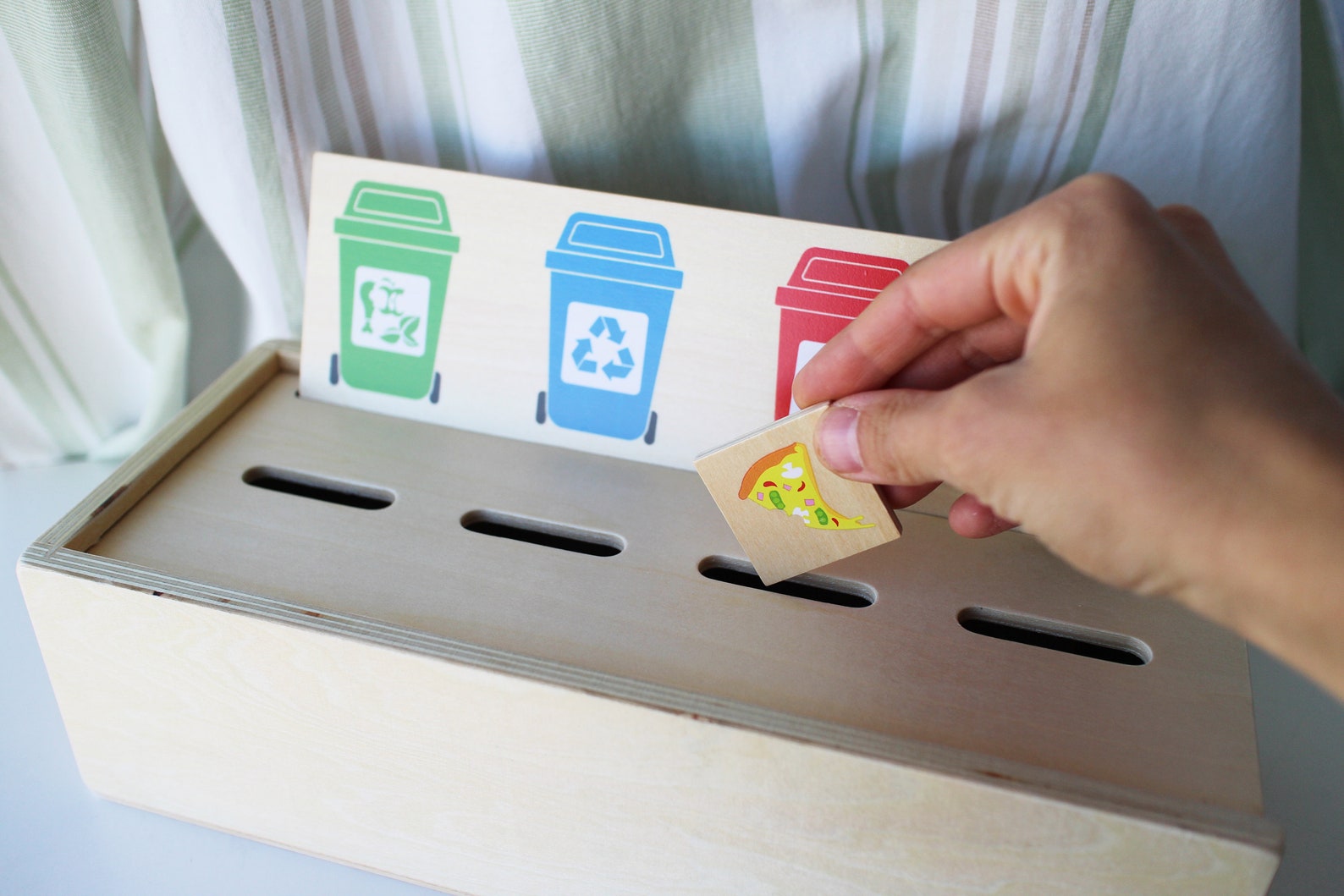 Wooden Play Set Garbage Sorting Wood Toy Waste Sorting - Etsy