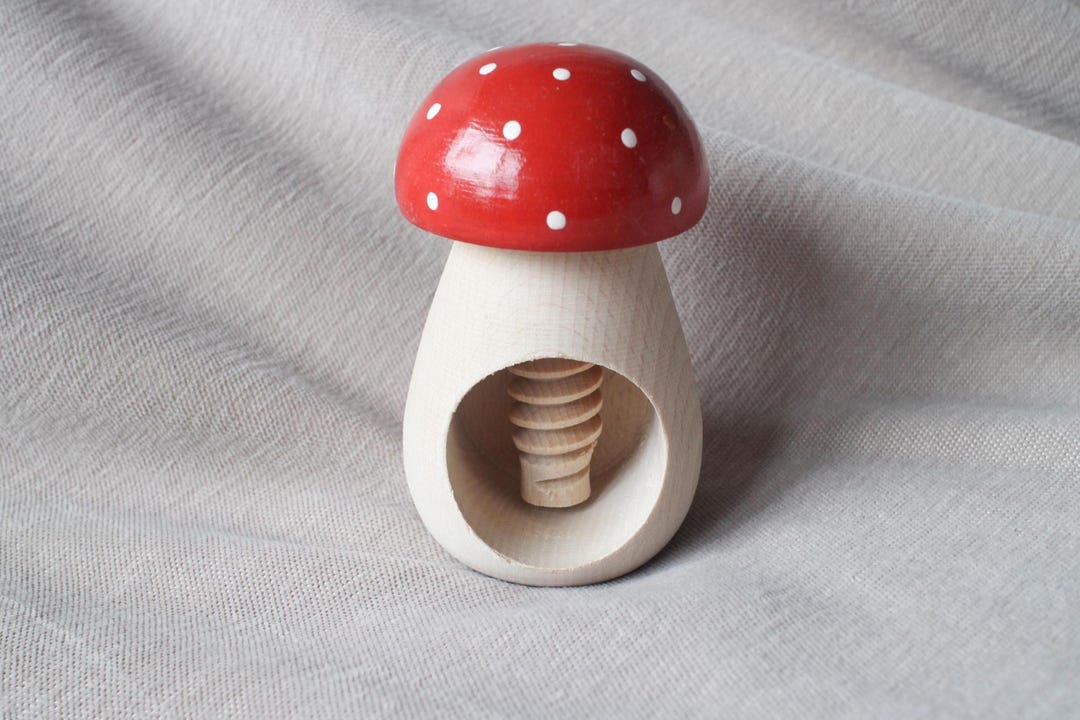Wooden Mushroom Toy With Screw: Montessori Learning Toy - Etsy