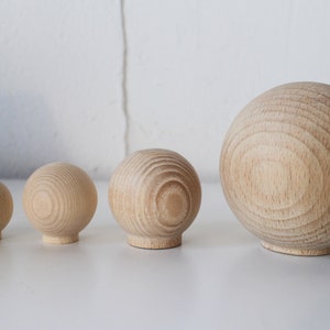 Unfinished Solid Wood Round Ball Knobs: Natural Wood Drawer Pulls - Etsy