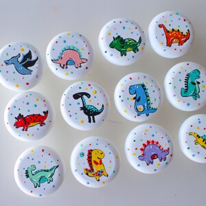 Dino Wooden Handpainted Dinosaur Drawer Knobs Kids Drawer - Etsy