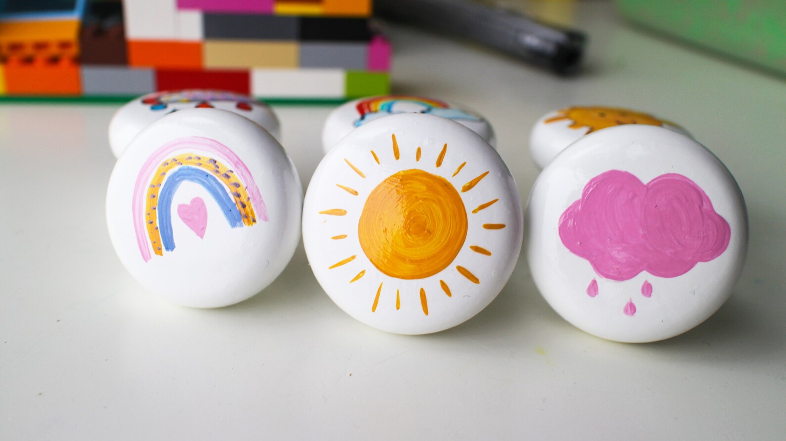 Pastel Rainbow Drawer Knobs Hand Painted Knobs Dresser Pulls | Etsy