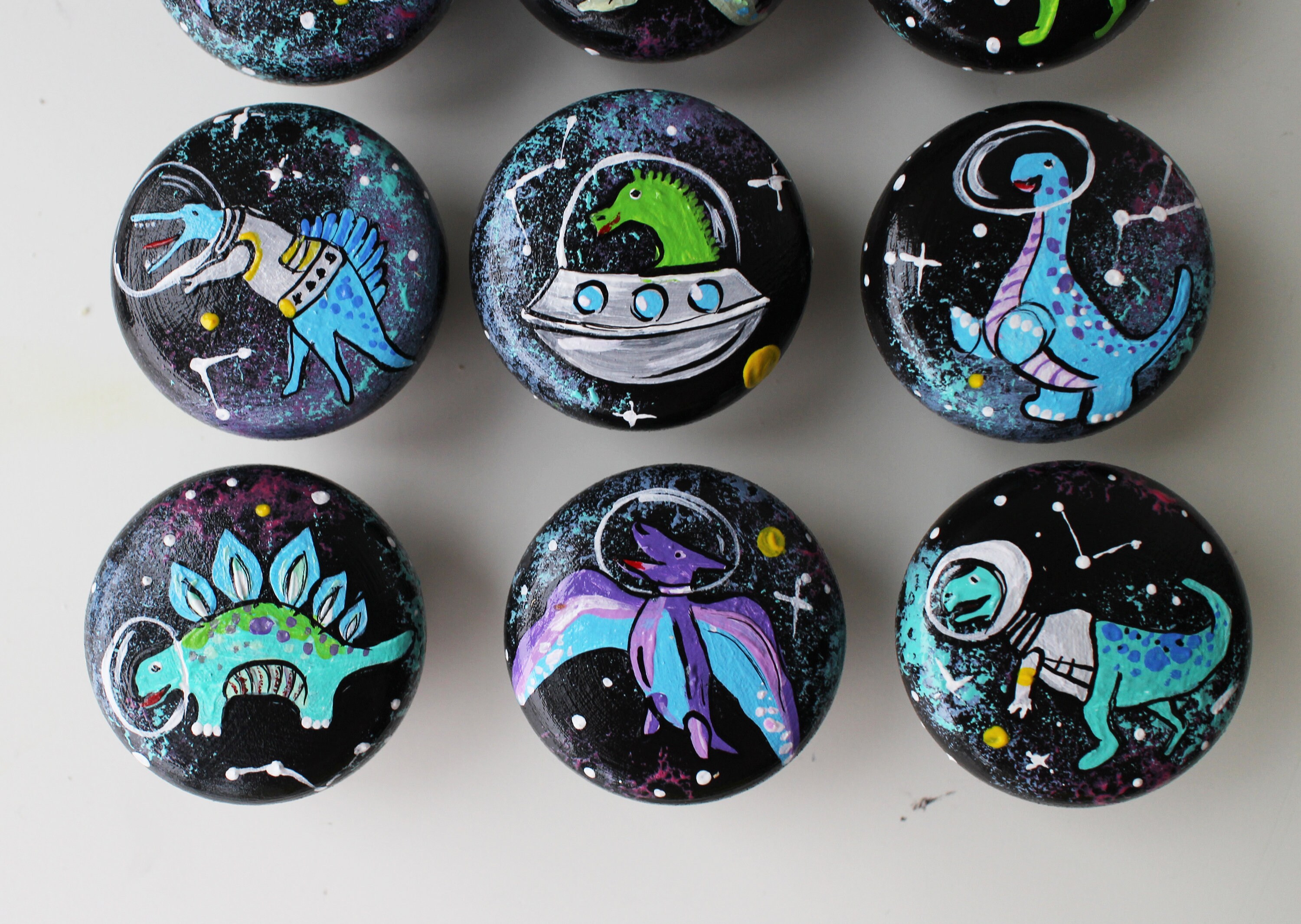 Wooden Handmade Dinosaur Astronaut Drawer Knobs Dino Knobs - Etsy