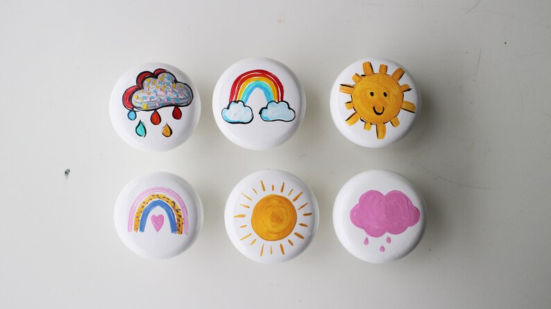 Pastel Rainbow Drawer Knobs Hand Painted Knobs Dresser Pulls | Etsy