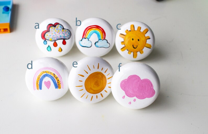 Pastel Rainbow Drawer Knobs Hand Painted Knobs Dresser Pulls | Etsy