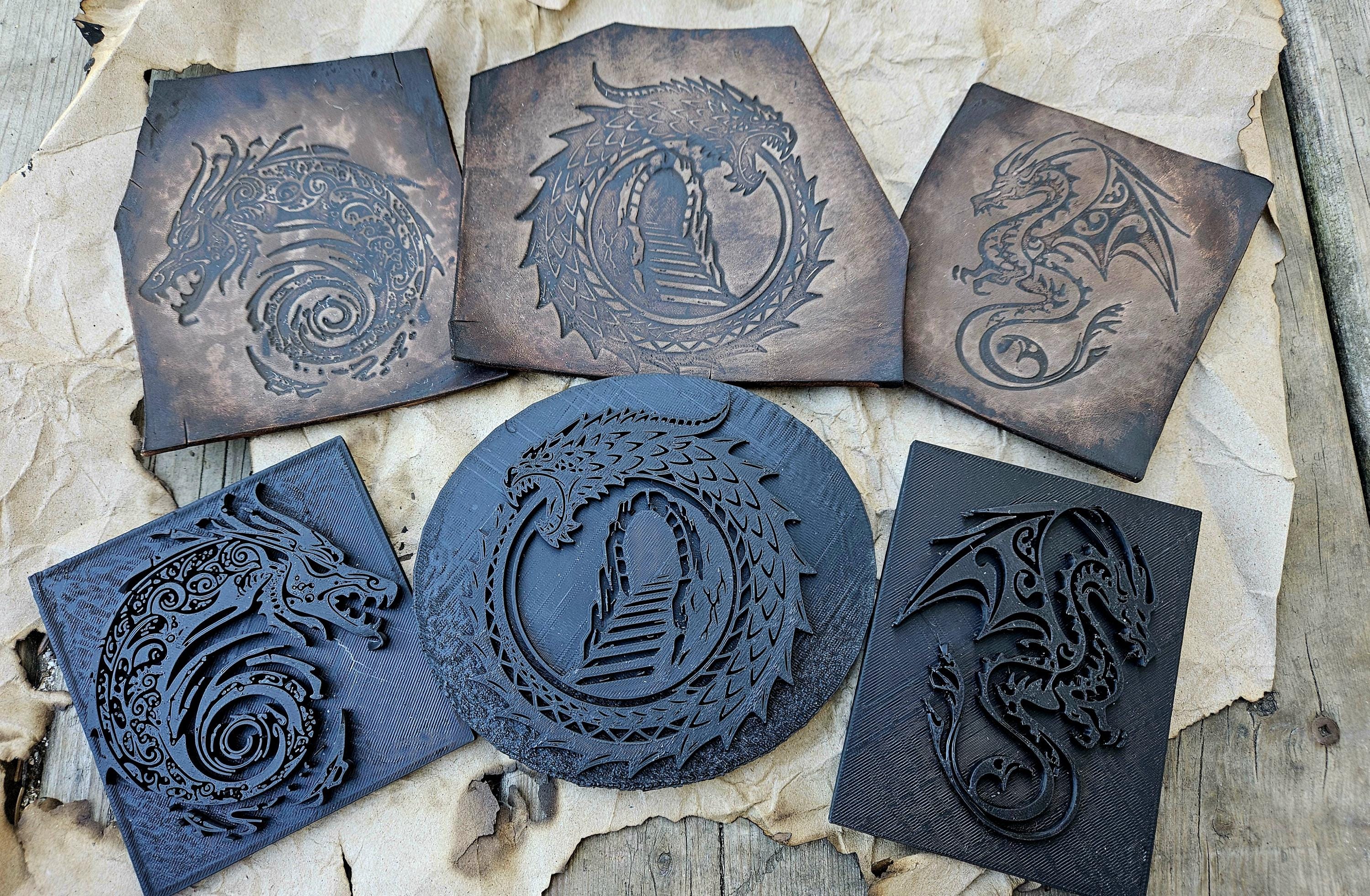 Dragon Leather Stamp – Fantasy 4x4 Tool for Cosplay, LARP, Armor ...