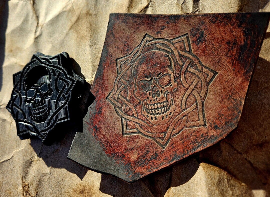 Skull Knot Stamp and Sculpture – Artisan Embossing Tool for Leather ...