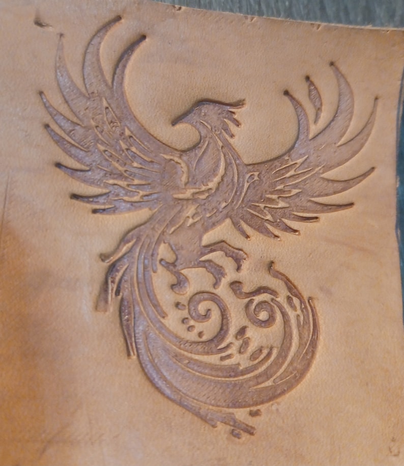 Phoenix Leather Stamp Larp Cosplay Fantasy Leather Work - Etsy