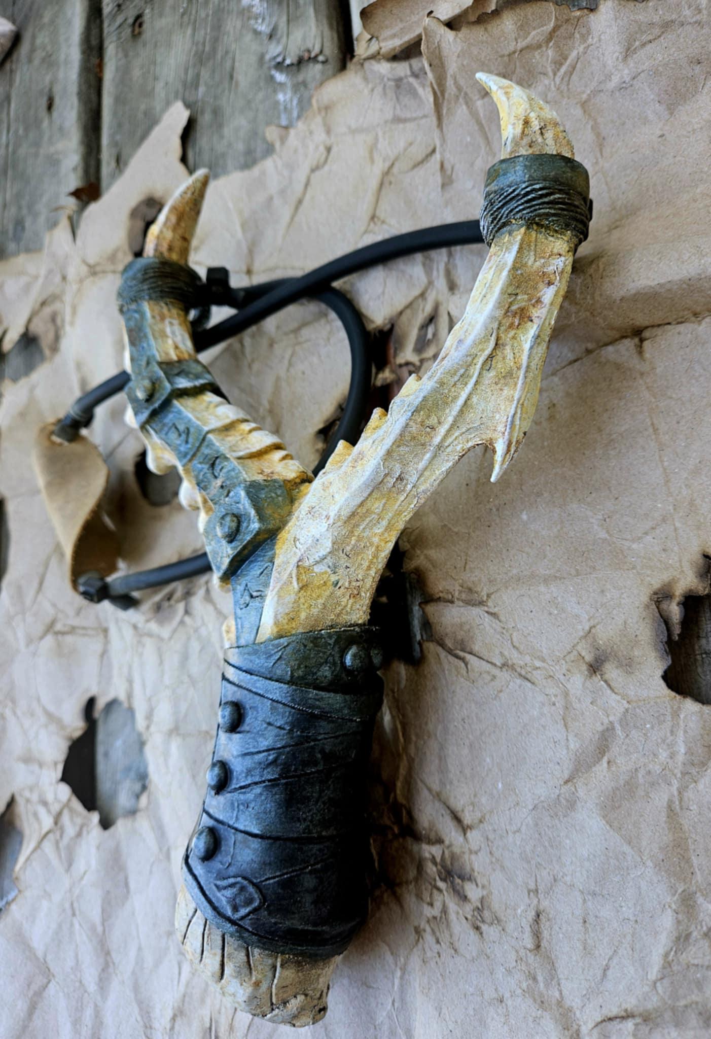 Orc Bone Slingshot | Fantasy Medieval Sling Shot | Hand Painted ...