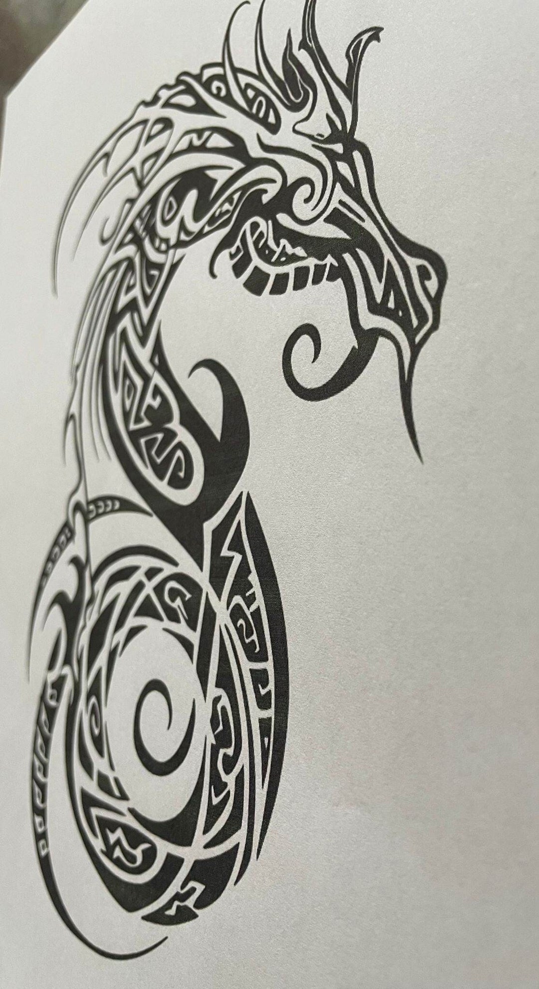 Tribal Dragon Leather Tooling Pattern - Etsy