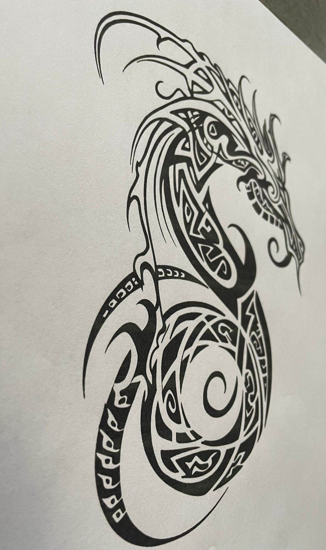 Tribal Dragon Leather Tooling Pattern - Etsy