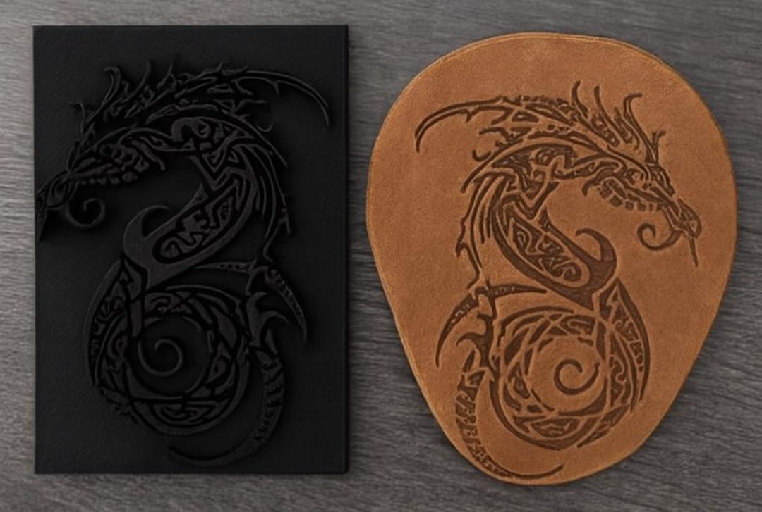 Dragon Leather Stamp – Fantasy Embossing Tool for Leather, Ceramic ...