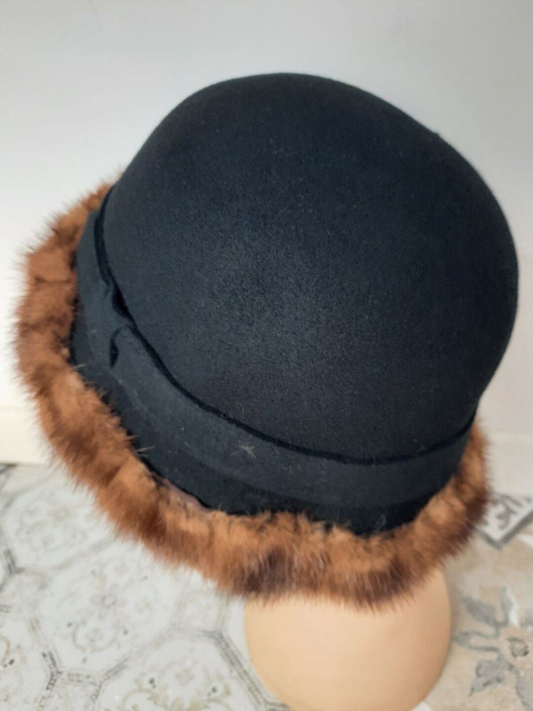 30s Mink Hat Cloche Hat in Real Mink Fur Mink Fur Hat Hut Pelz - Etsy UK