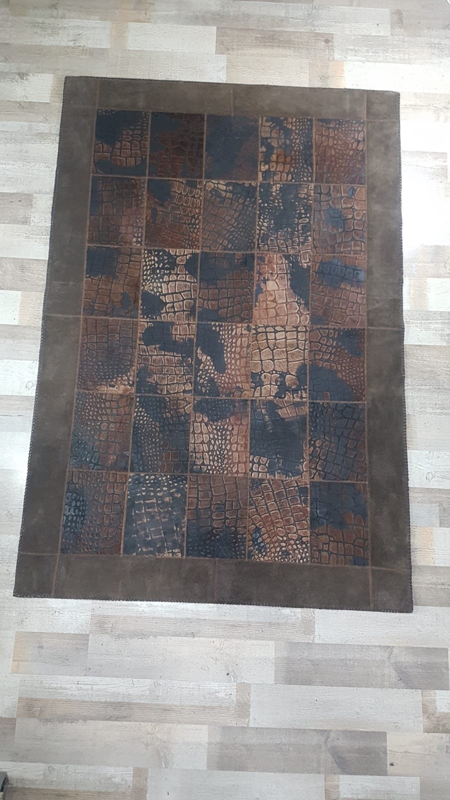 hair on hide genuine leather area rug Home & Living Rugs Floor & Rugs ...