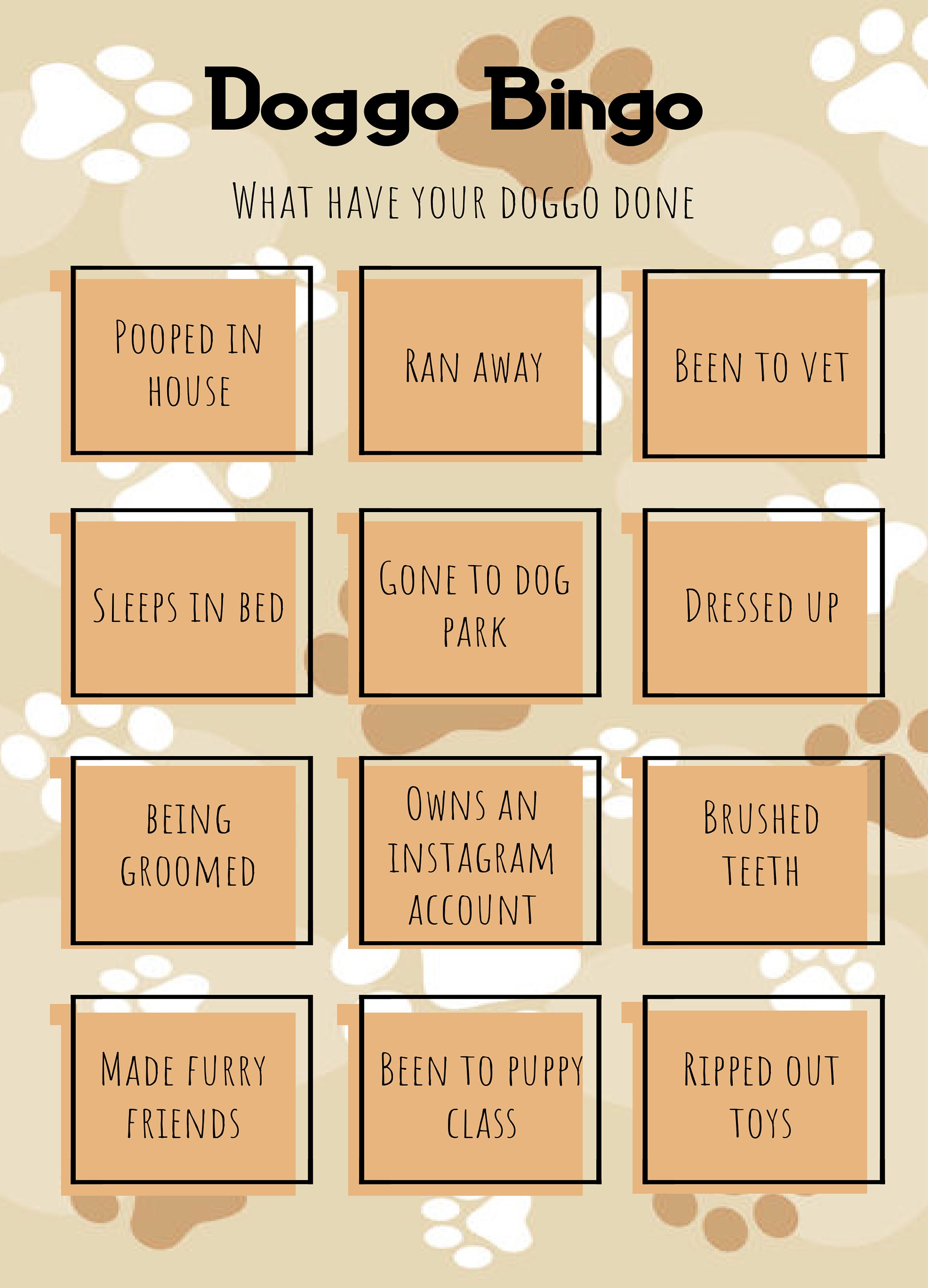 Dog Bingo Printable, Dog Party Games, Dog Party Activity, Pet Birthday ...