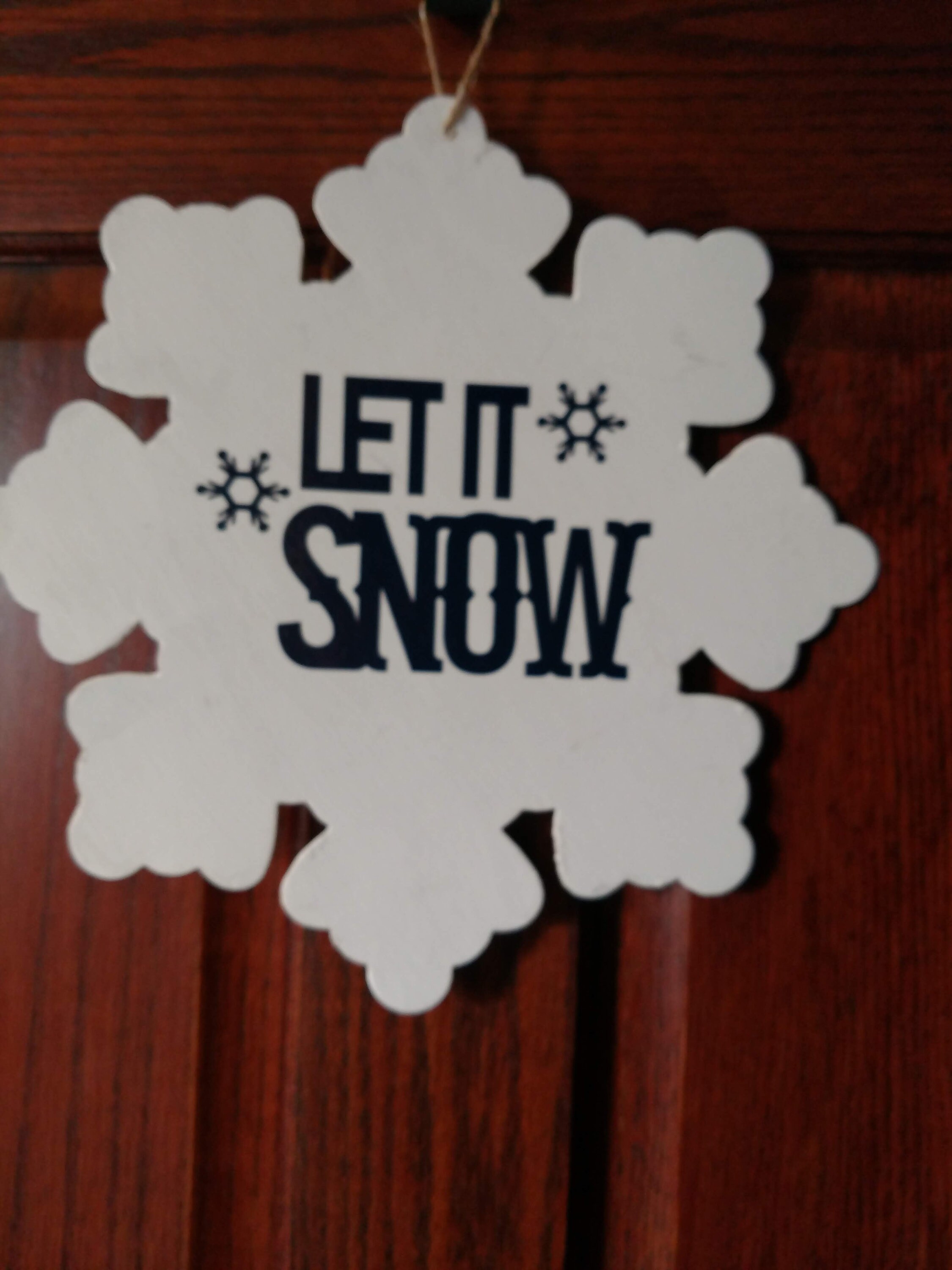 Let It Snow Snowflake Plaque - Etsy Sweden