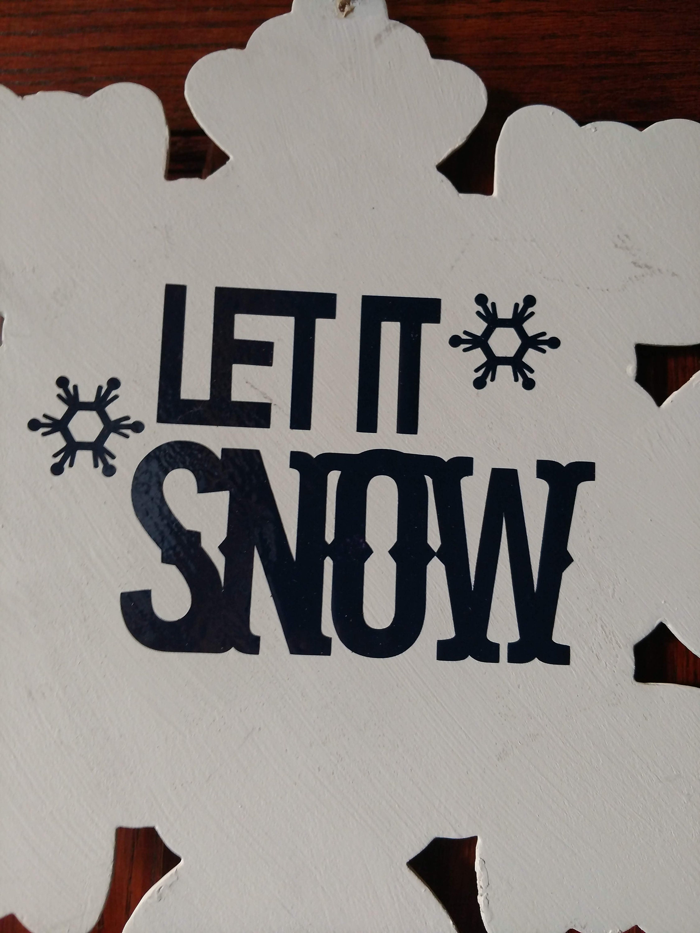 Let It Snow Snowflake Plaque - Etsy Sweden