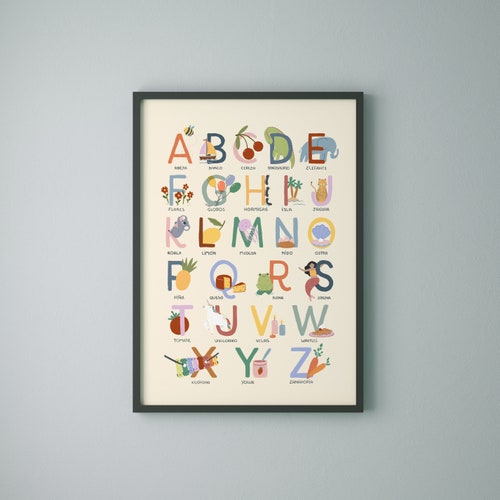 Spanish Alphabet Animals Print - Etsy