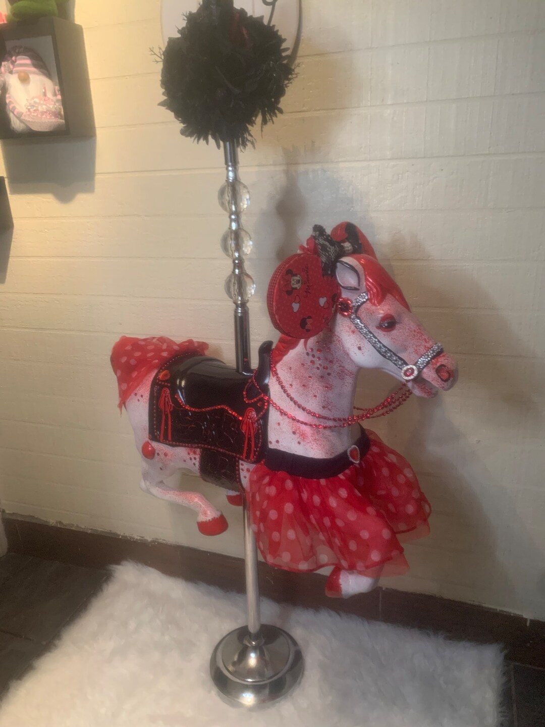 Full Size Gothic Minnie Mouse Carousel Horse | One of A Kind - Etsy